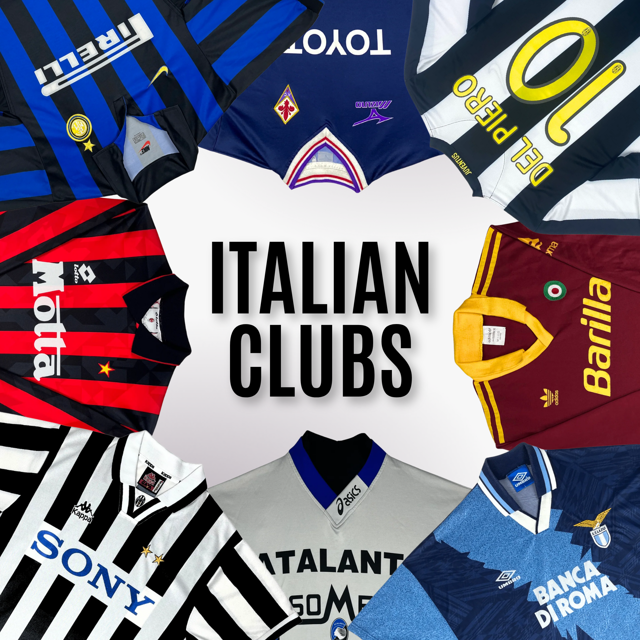 Italian Clubs Vintage Football Shirts | Classic Italy Club Kits ...